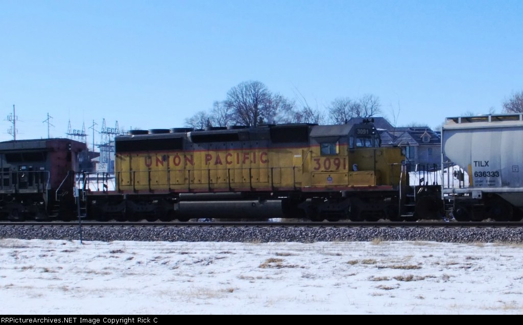 UP 3091 Is #3 On A WB Unit Grain